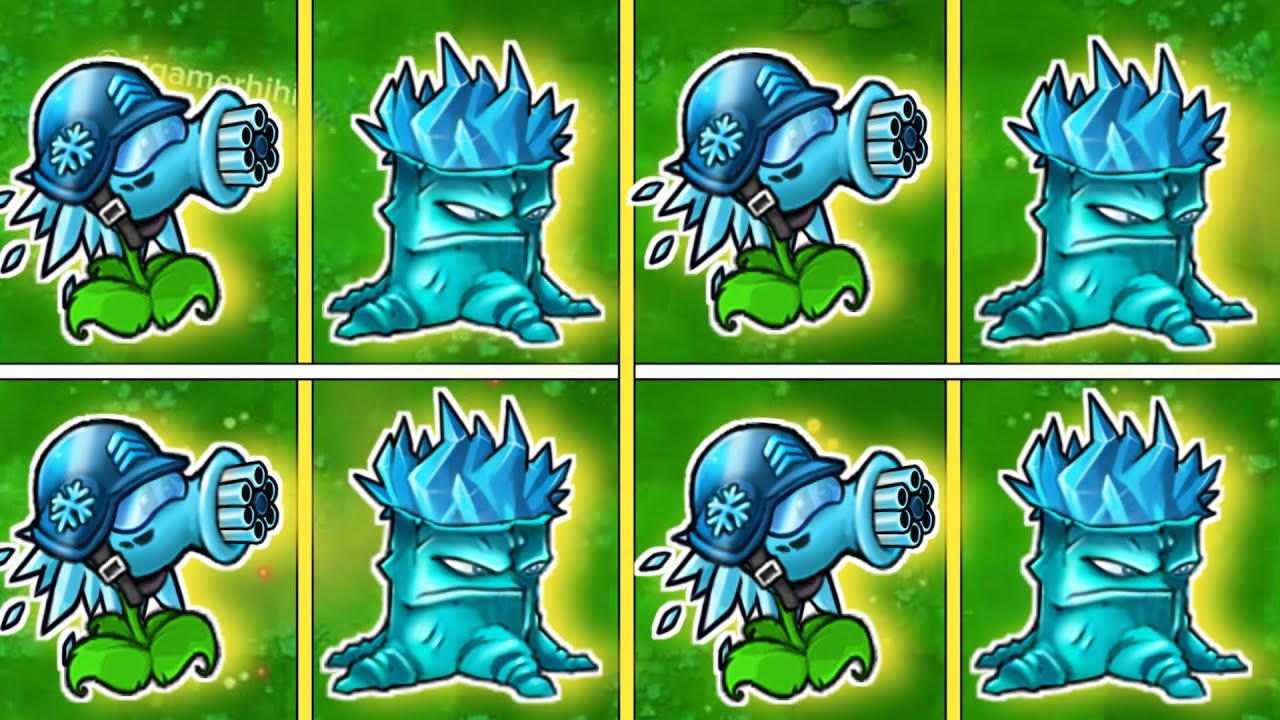 Snow Plant Family Blizzard Gatling+ Icewood Vs Ultimate Zombies !! Pvz ...