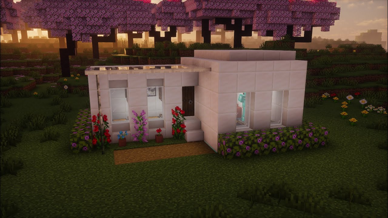 Minecraft : How To Build Quartz House Tutorial - YouTube
