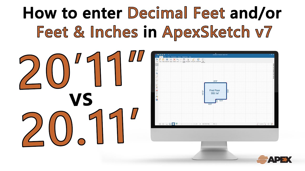 ApexSketch v7 - ANSI Tip #1 : Feet & Inches vs Decimal Feet | Apex ...