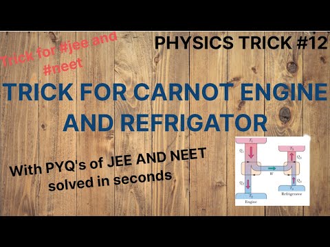 #36 Trick for Carnot Engine and Refrigerator || with previous year ...