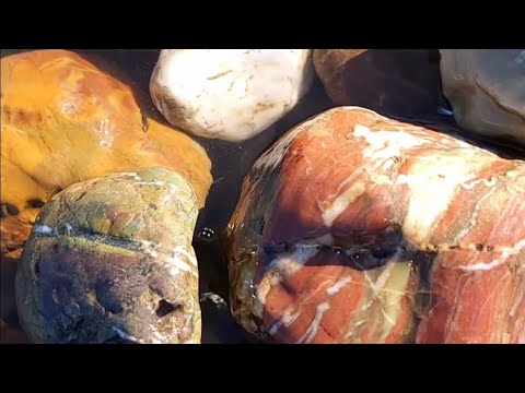 Gems field, beautiful jaspers, agates, jadeite, serpentine, quartz ...