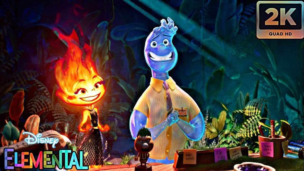 elemental movie chase scene | Hindi clips | elemental disney movie in ...
