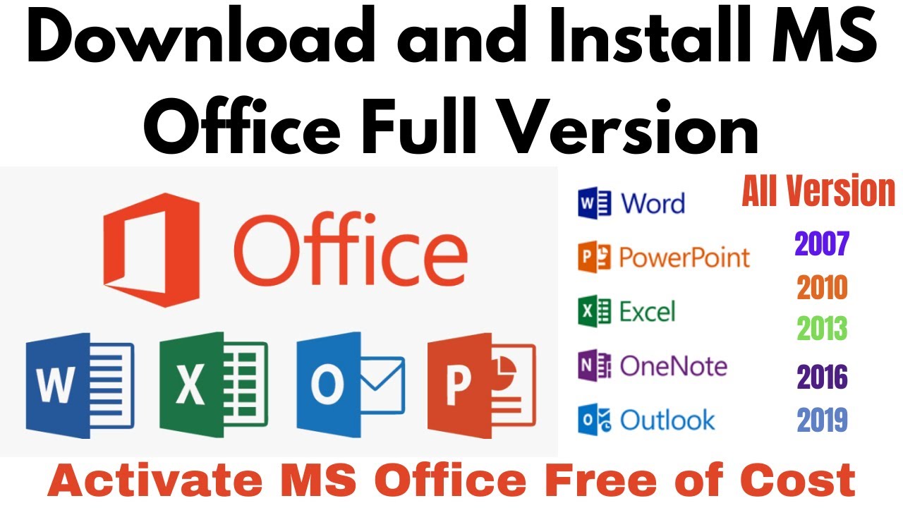 How to Download and Install MS Office Full Version 2010,13,16,19 For ...
