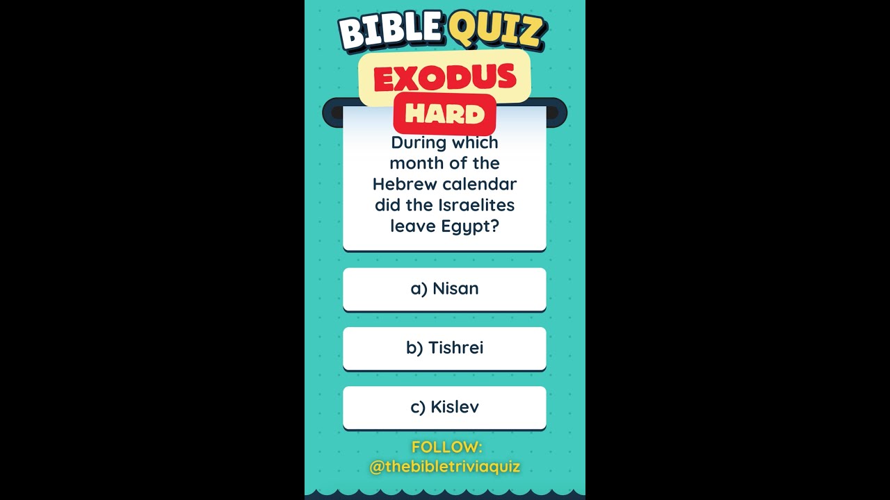 Bible Quiz - Exodus HARD - YouTube