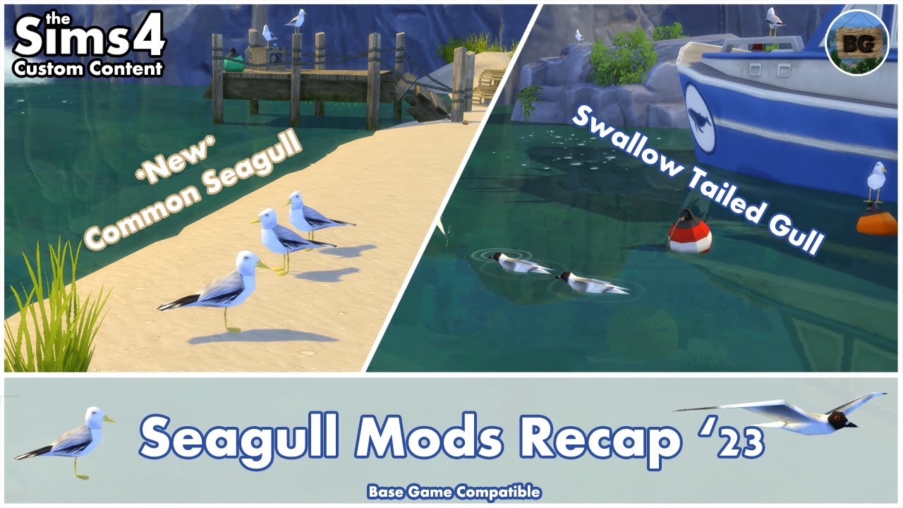 Bakies The Sims 4 Custom Content Recap: Animated - Common Seagull ...