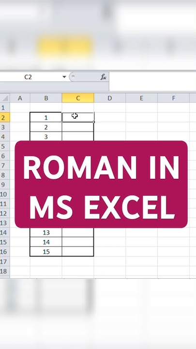 Roman Numerals in MsExcel |#youtubeshorts #excel #exceltutorial #viralshort #computer - YouTube