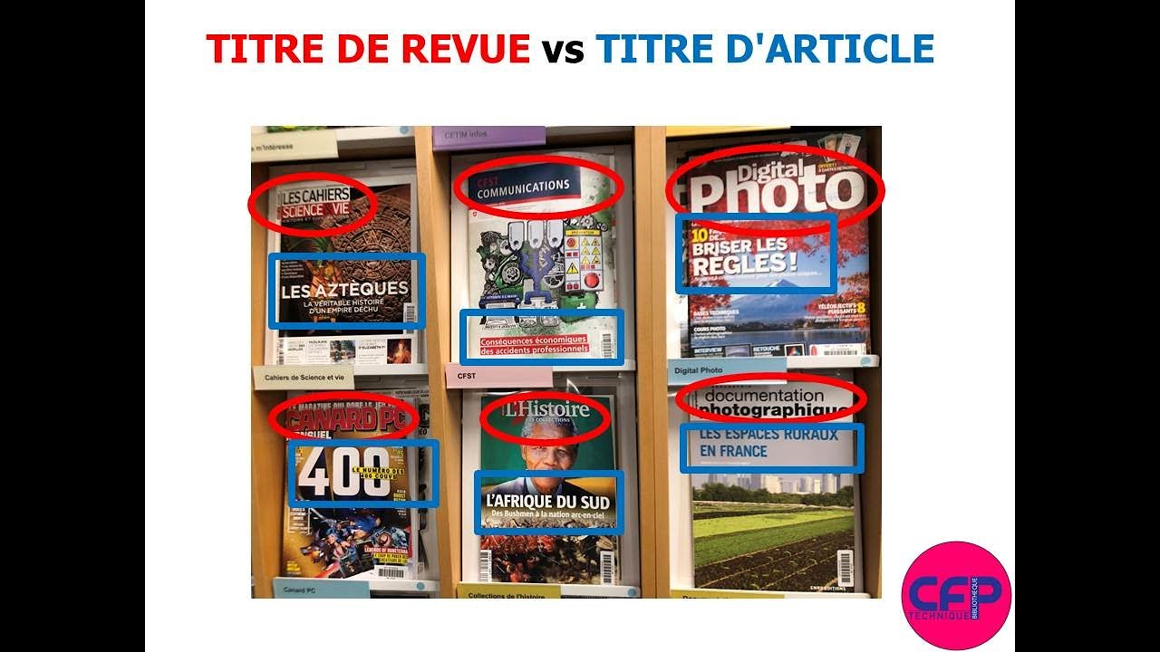 Comment faire la différence entre le titre d'une revue et un article de ...