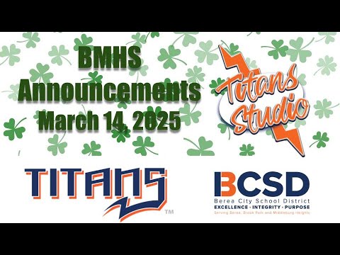 BMHS Announcements 3/14/2025 - YouTube
