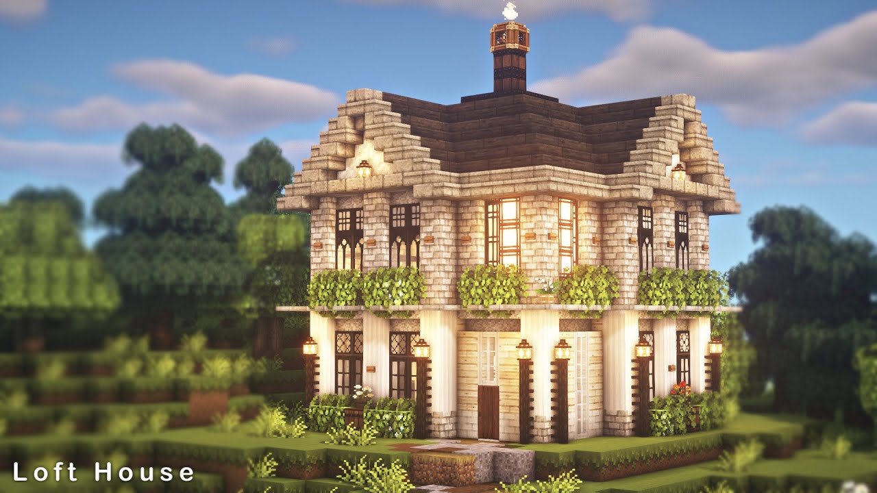 Minecraft | European Loft House | Speed build - YouTube