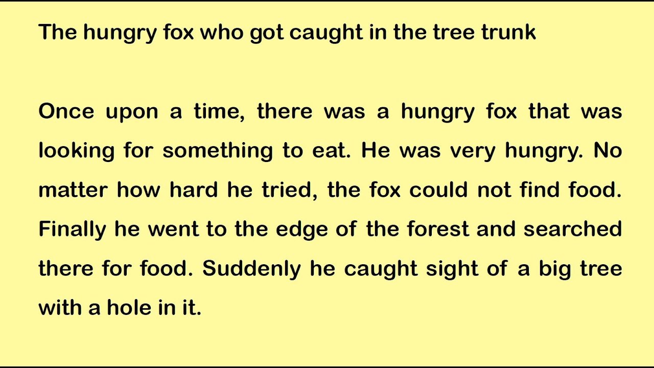 The hungry fox who got caught in the tree trunk | Story With Subtitle ...