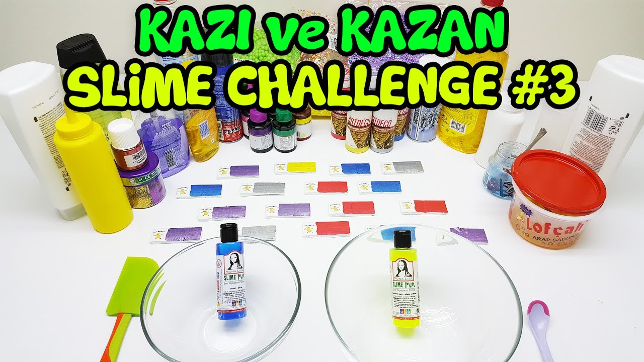 Kazı Kazan Slime Challenge #3 - Bakalım Şanslı Kim - Slime Yarışması ...