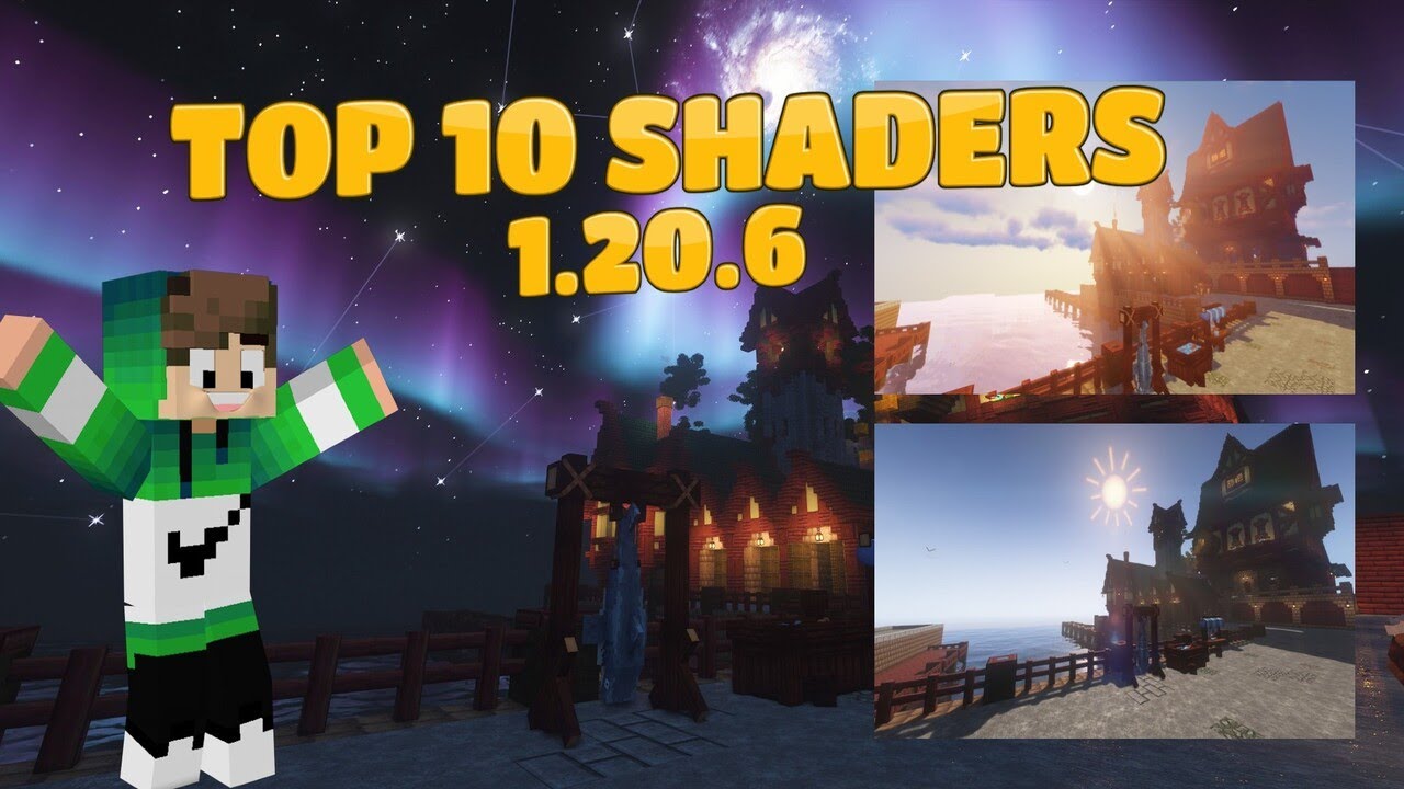 TOP 10 MELHORES! SHADERS DO MINECRAFT 1.20.6 - YouTube