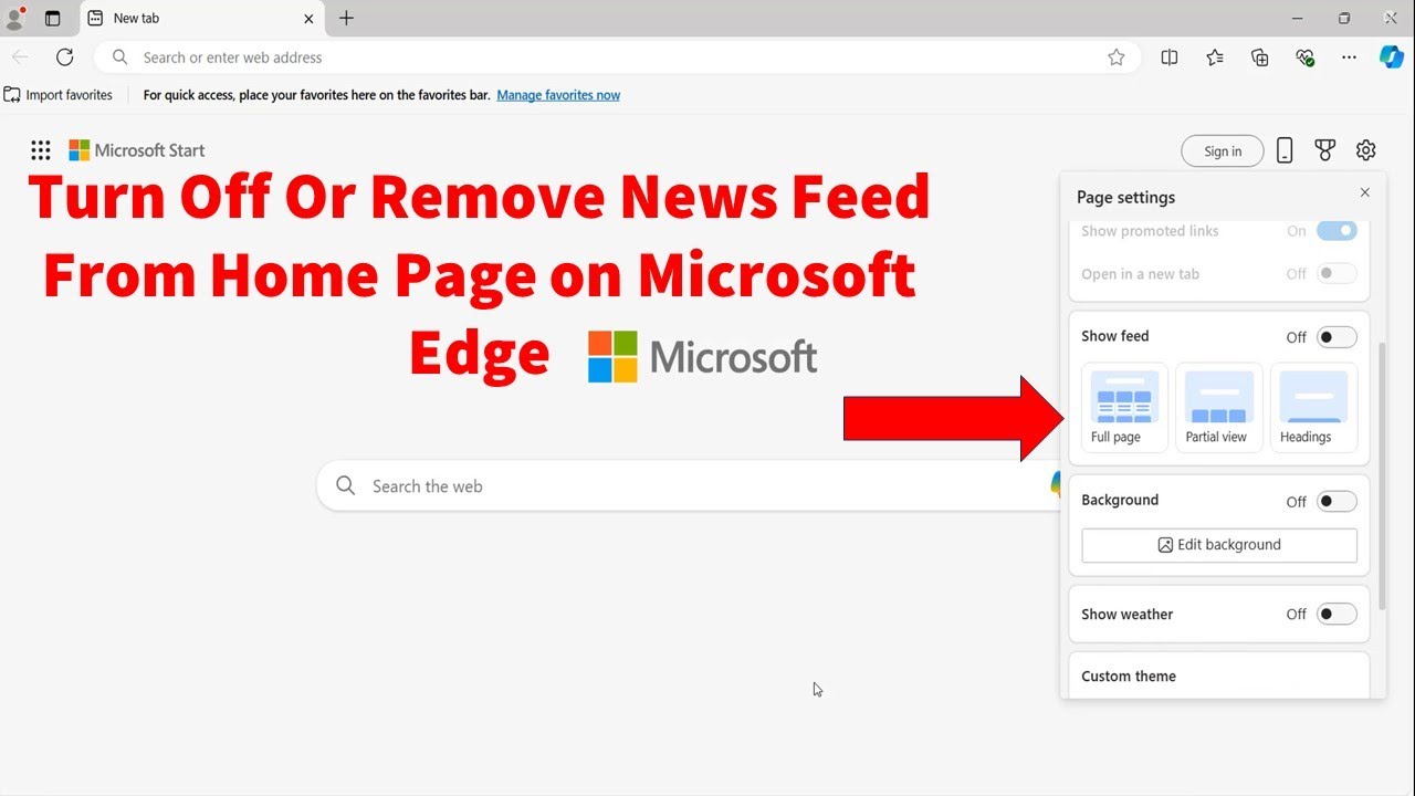 Turn Off Or Remove News Feed From Home Page on Microsoft Edge - YouTube