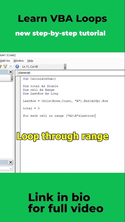 Excel Vba Mastery Looping Through Columns 🔄 Shortsvideo Vba Youtube