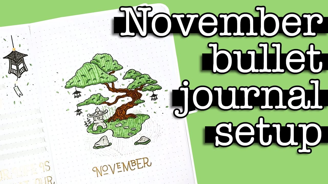 November Bullet Journal Setup 💜 Zen garden theme - YouTube