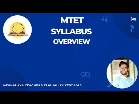 MTET | Meghalaya Teachers Eligibility Test | Syllabus OverView | 2023 ...