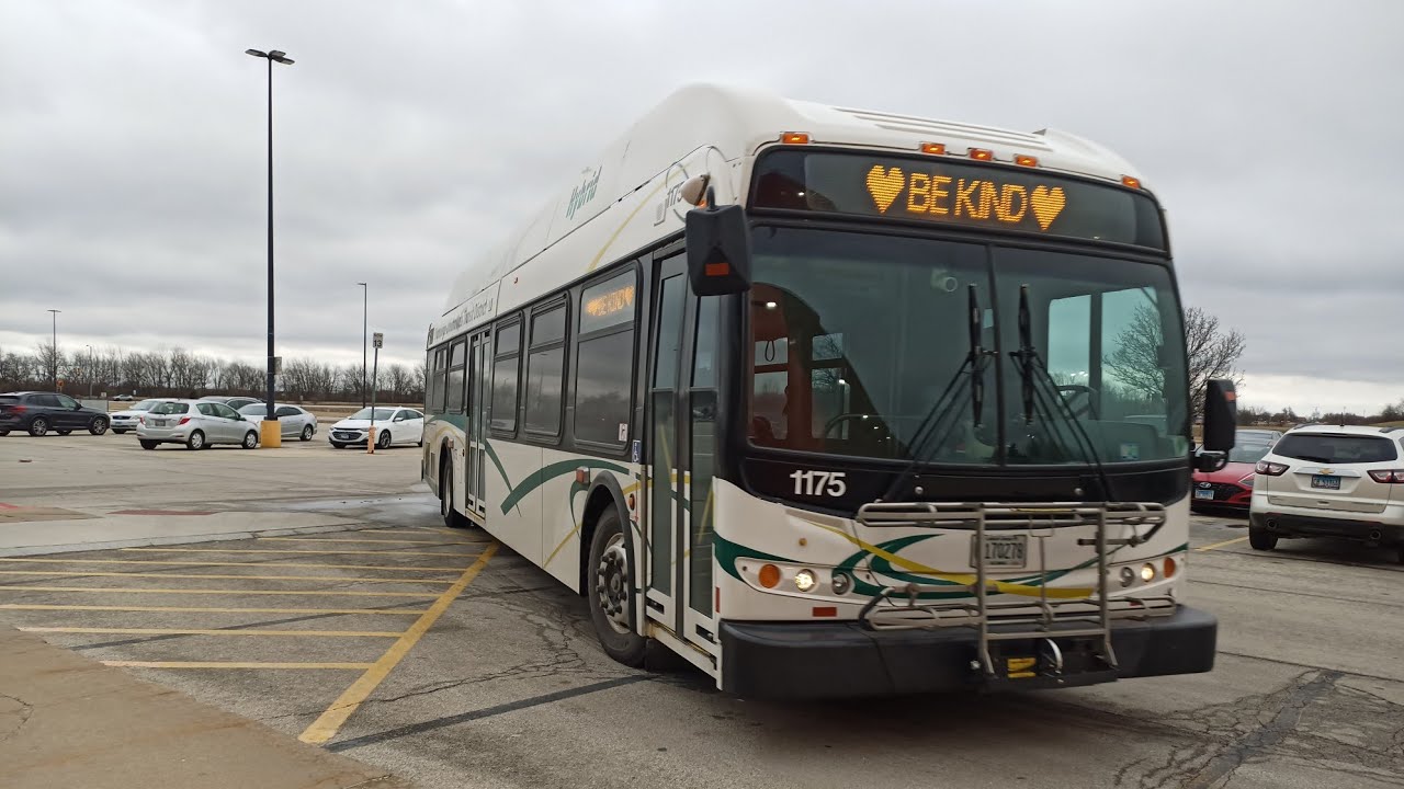 Ride On CUMTD 2011 New Flyer DE40LFR 1175 On Rt 1 Yellow to Champaign ...