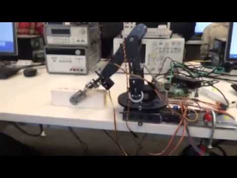FPGA Robot arm programmed to throw box - YouTube