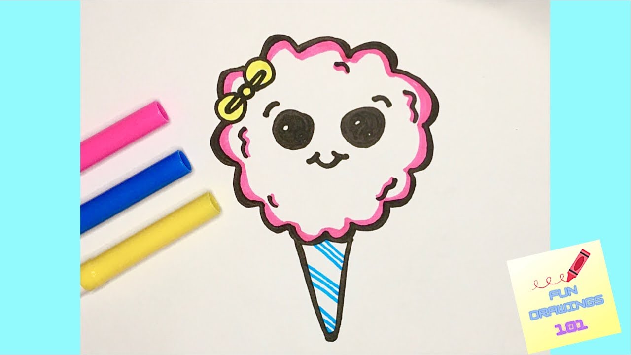 How to draw a COTTON CANDY - YouTube