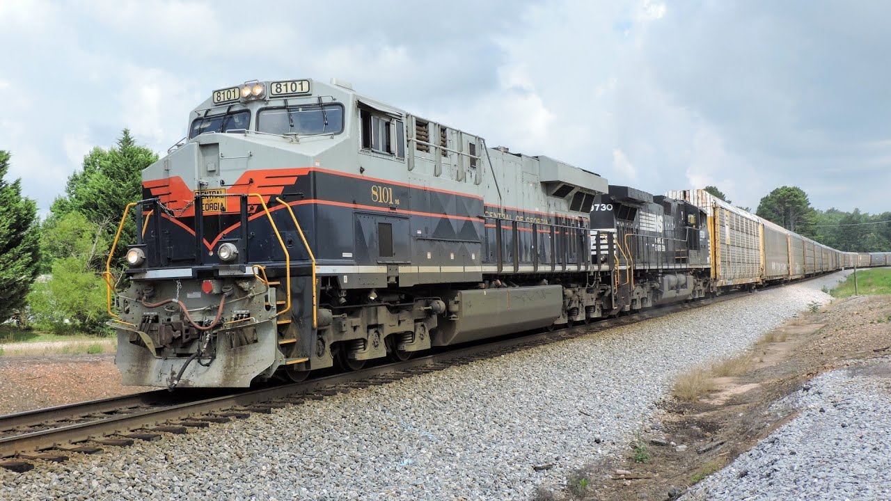 HD: NS 8101 CofG heritage Unit leads NS Train 290 in Waco, GA - YouTube