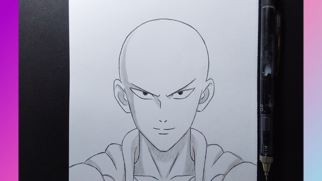 How to draw saitama | easy anime drawing | how to draw anime for ...