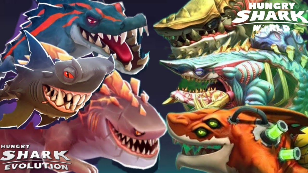 NEW EVOLVED SHARKS vs MUTATED SHARKS TRAILERS ! - Hungry Shark - YouTube