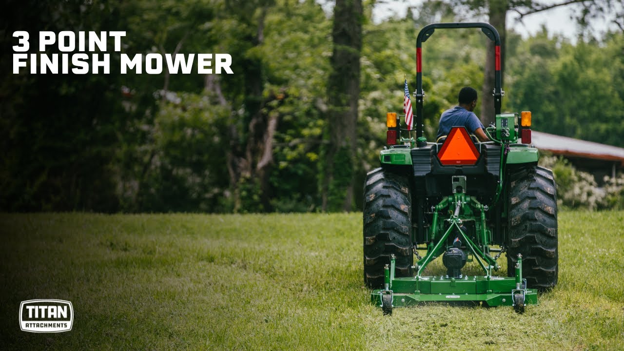 JD 3 Point Finish Mower | Titan Attachments - YouTube