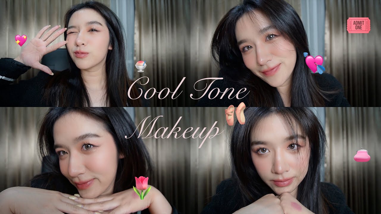 Cool tone make up 🧊 ลองแต่งหน้าโทนชมพูโทนเย็นรับลมหนาว 💘 | Sabunnga ...