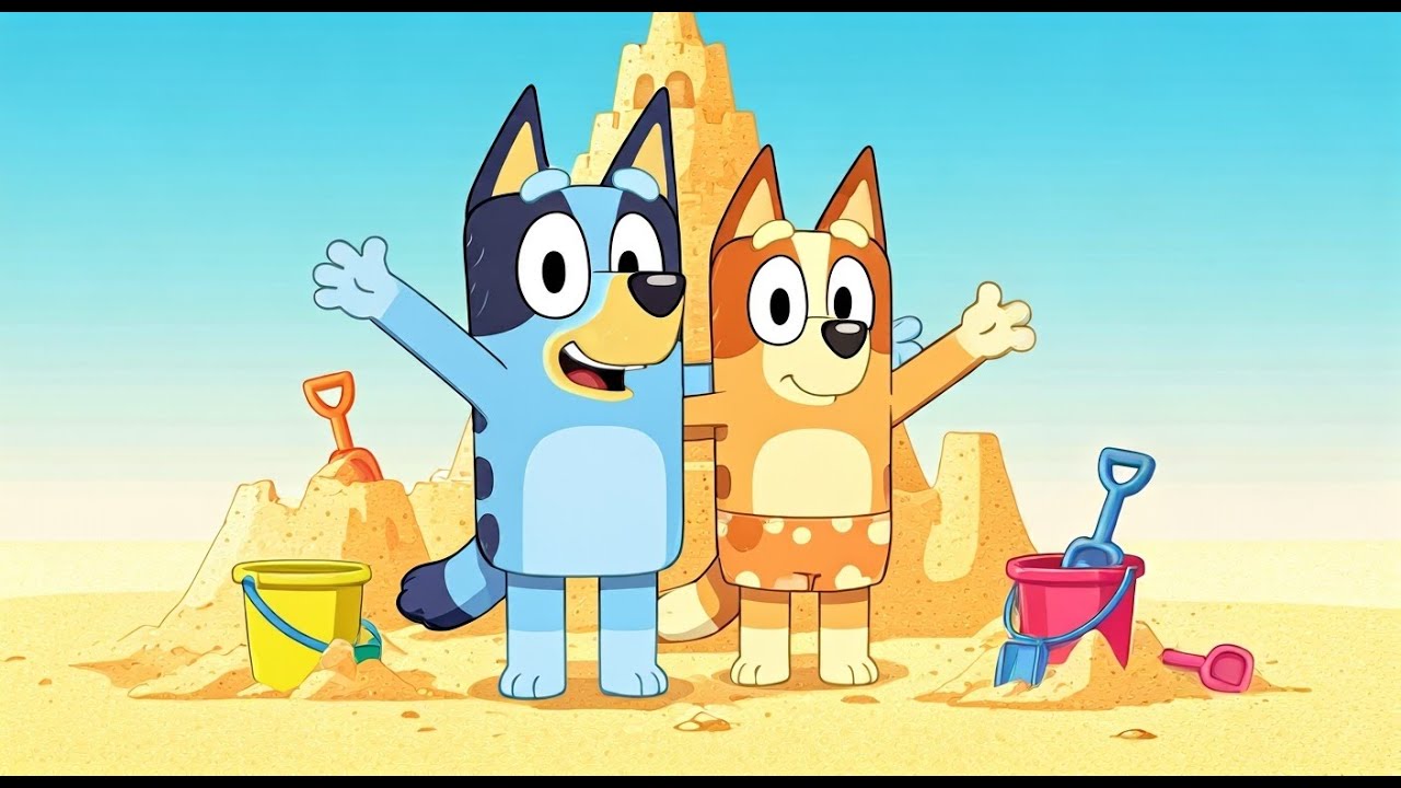 "Bluey and Bingo's Amazing Sandcastle Adventure! | Beach Fun for Kids ...