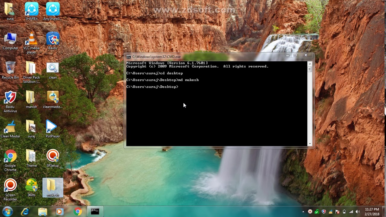 cmd se desktop par folder kaise banaye in-hindi - YouTube