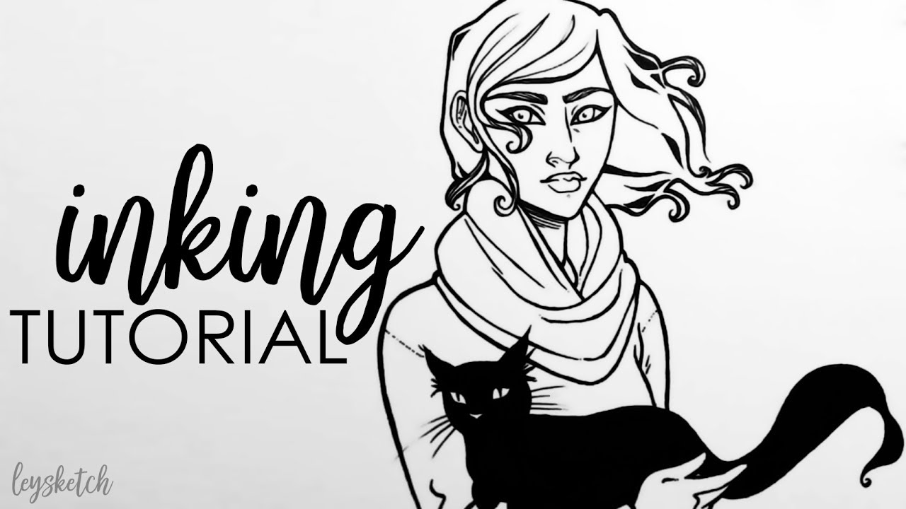 HOW TO • Traditional INKING TUTORIAL with Fineliners & Brush Pens - YouTube