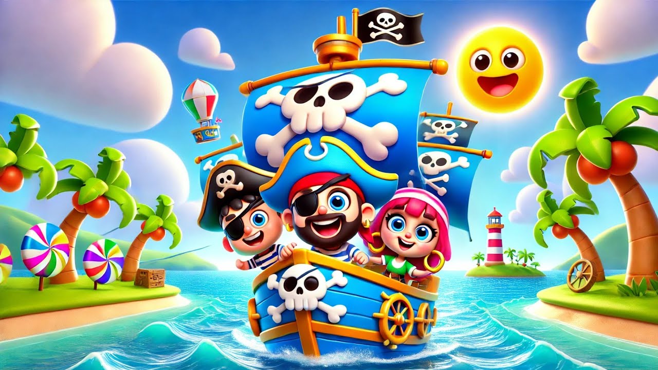 Row your boat with Pirate hunting Adventure || 3d Animated rhyme for ...