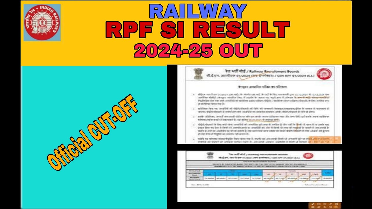 RPF SI CUT-OFF 2025 | RPF SI RESULT 2024-25 - YouTube