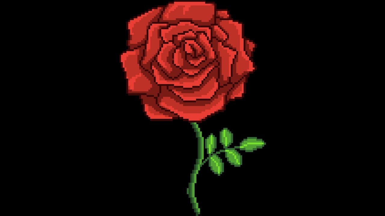 I Made a Red Rose Pixel Art Creation in excel - YouTube