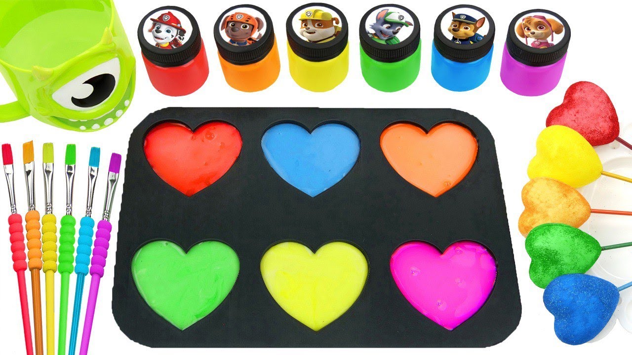 Satisfying Video DIY How To Make Rainbow Cut Slimes Heart in Colored ...