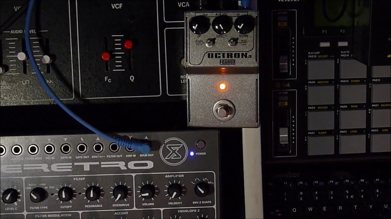 Foxrox Octron 3 - octave down / up pedal - tested on synth - YouTube
