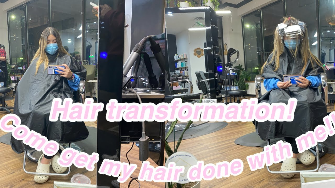 GET MY HAIR DONE WITH ME!! (blonde highlights) | Analeigha Nguyen - YouTube