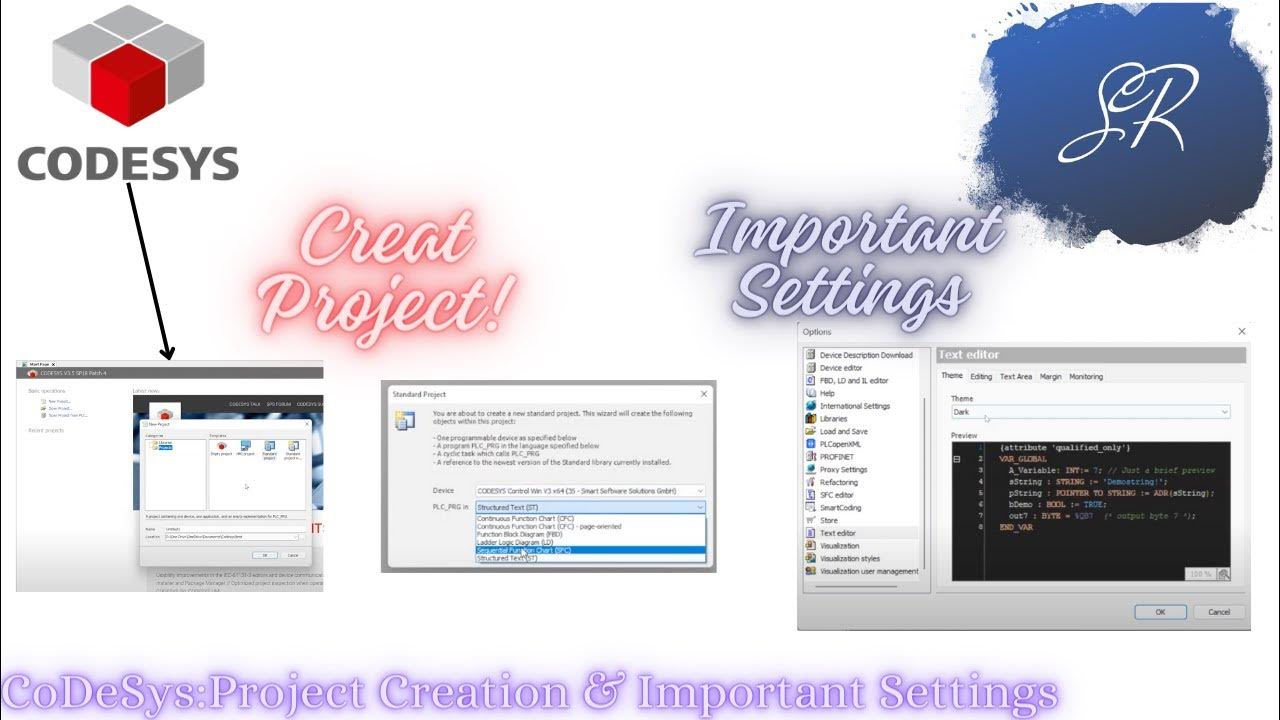 Codesys Tutorial Creating Project & Different options for Customisation Part2 - YouTube