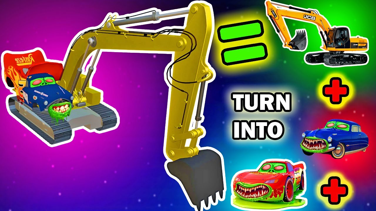 😱MCQUEEN + DOC Hudson + EXCAVATOR = MCQUEEN - DOC Hudson EXCAVATOR ...