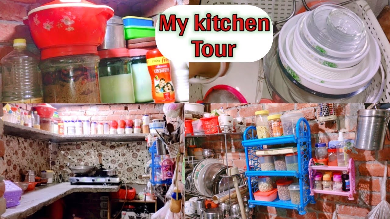 My kitchen Tour!! Indian style kitchen Tour!! Village kitchen tour in ...