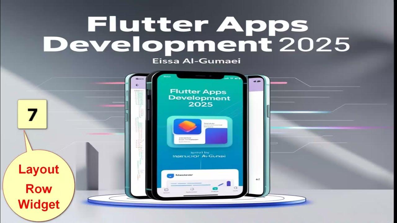 Lesson 7:دليل شامل لاستخدام Row Widget في Flutter | تعلم كيفية ترتيب وتنظيم عناصر الواجهة أفقياً ...