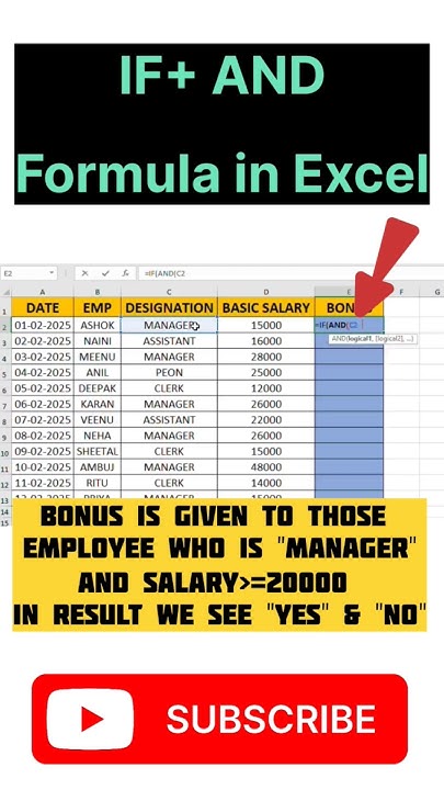 IF+AND Function in Excel#Excel IF+AND Formula#Excel##exceltutorial#excelformula#shorts#viral# ...