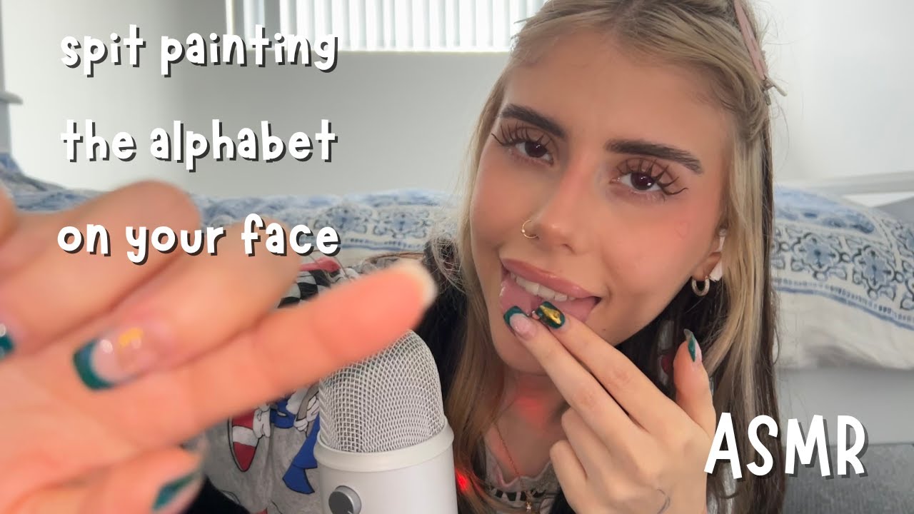 ASMR spit painting the alphabet on your face 🔡 (you WILL fall asleep ...