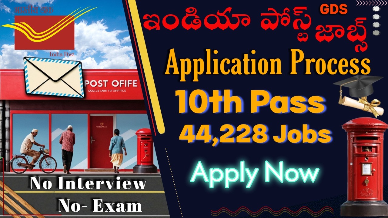 Indian Post Office Application Process in Telugu. 44,288 Posts. 10th ...