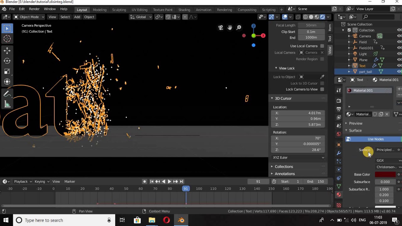 Blender text disintegration effects - Part 2 | LMWS - YouTube