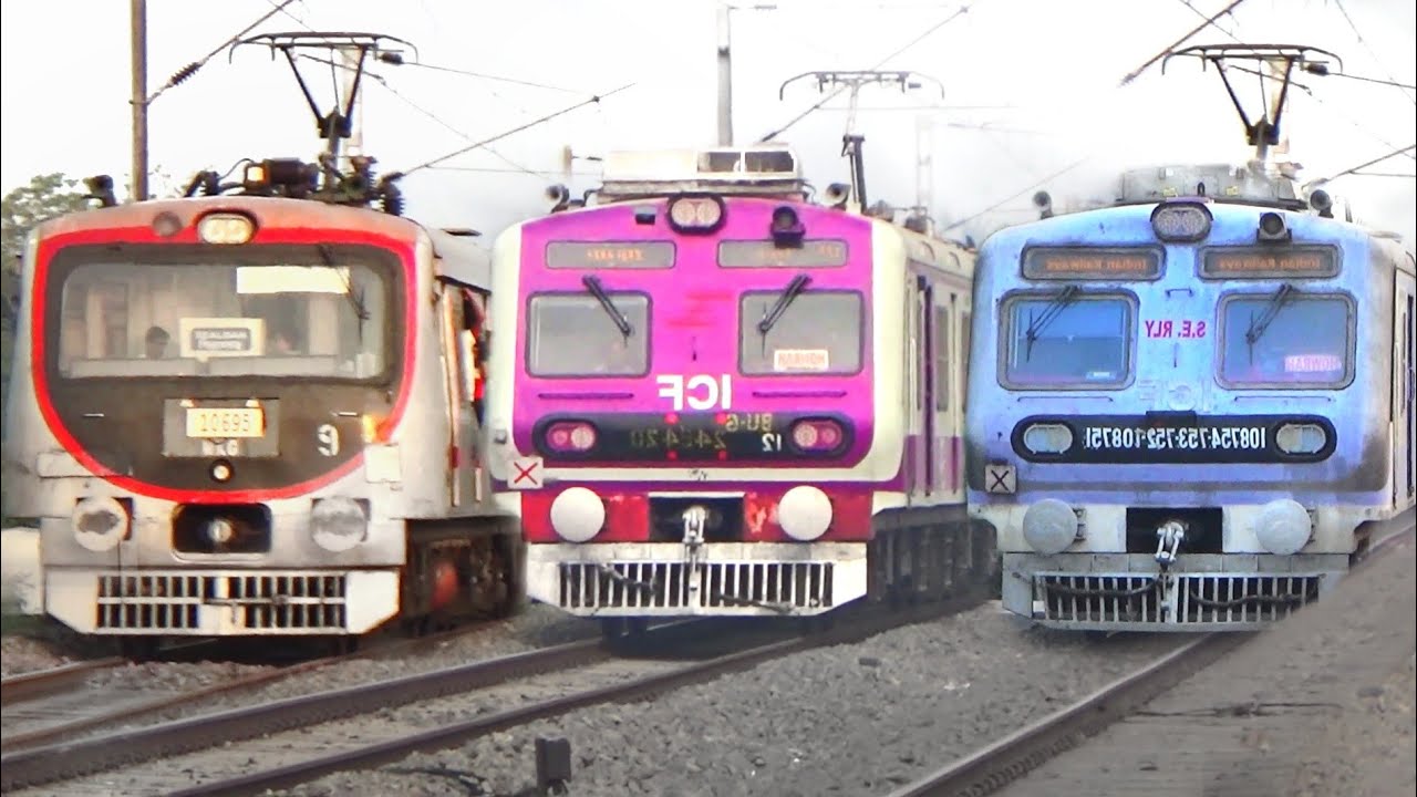 Different Types Amazing Colourful EMU Train | Katwa-Howrah Pink EMU ...