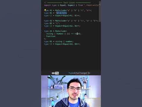 Exclude - TypeScript Type Challenges #43 [EASY] - YouTube