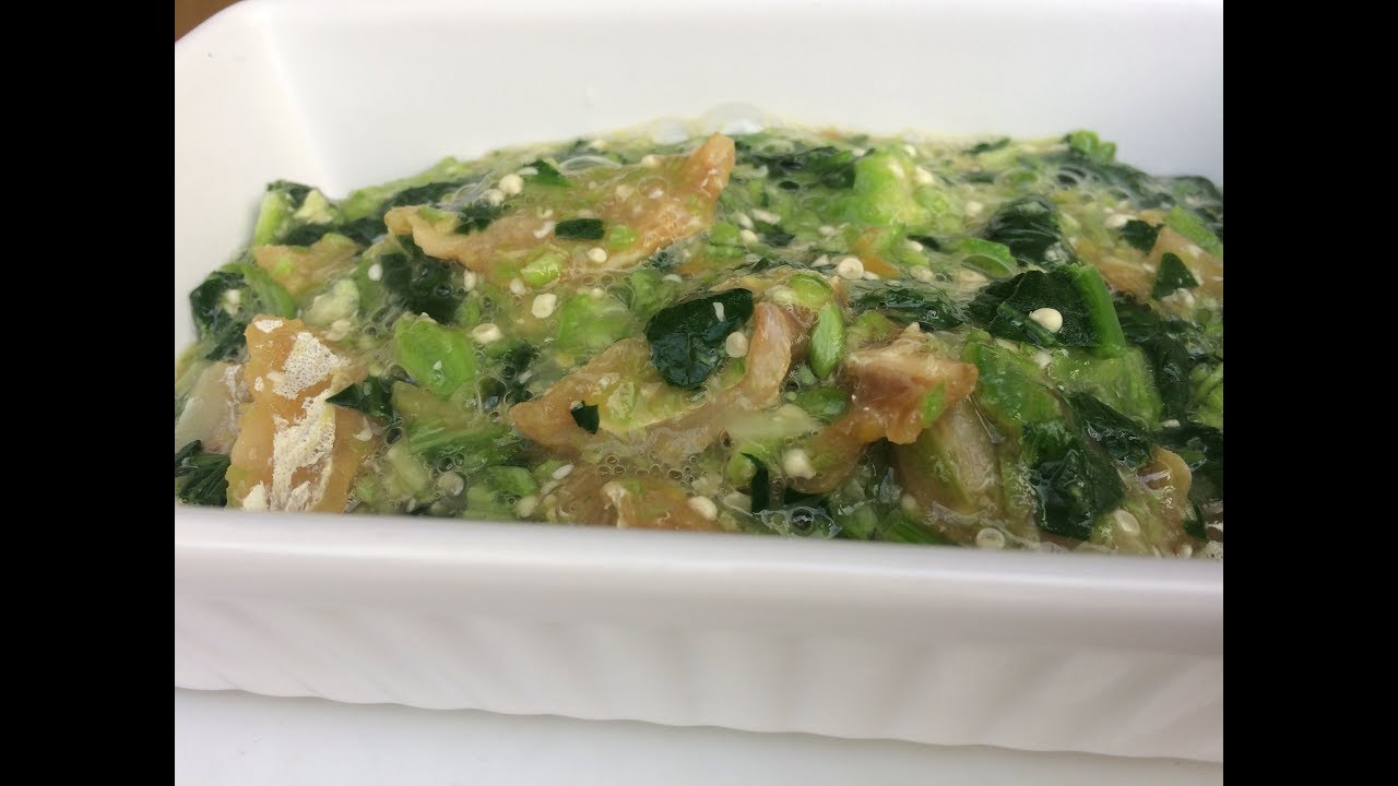 How to make okro with stock fish and spinach - YouTube