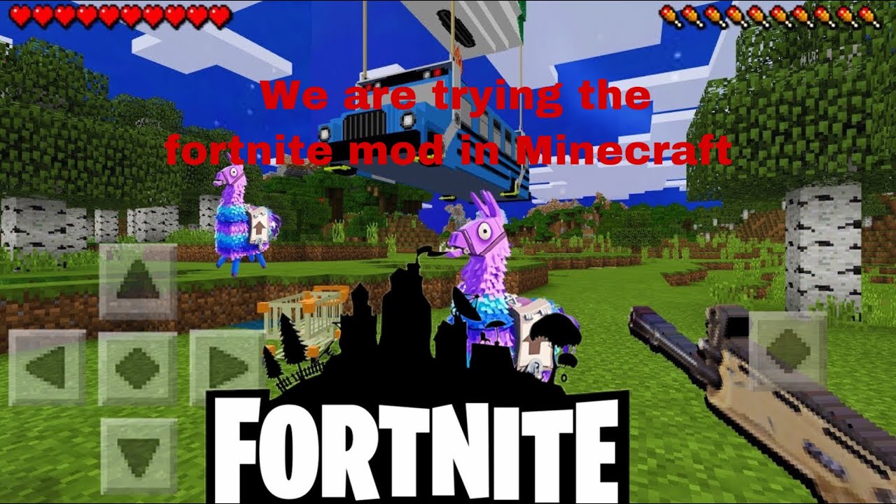 We are trying the fortnite mod in Minecraft - YouTube