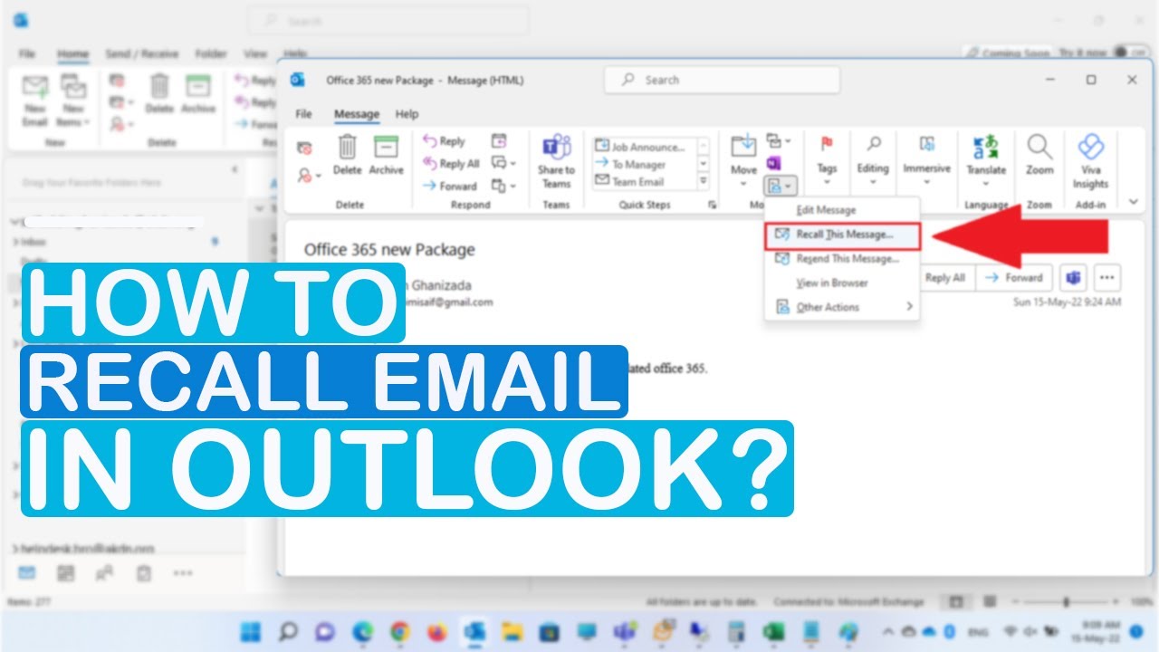 How To Recall Email In Outlook Undo Send Any Email YouTube How To Recall Email In Outlook Undo Send Any Email YouTube
